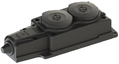 Plug block 2-gn. s/w with lids (Rubber) | Enex